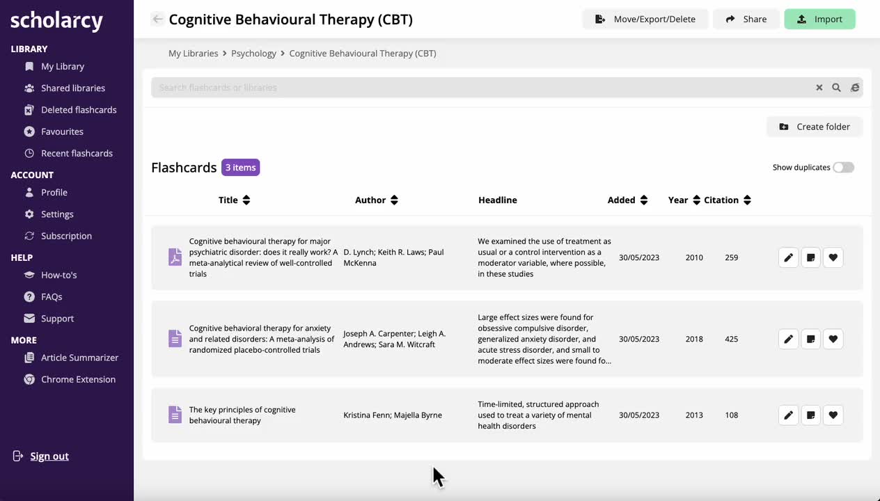 Export - Scholarcy User Guide